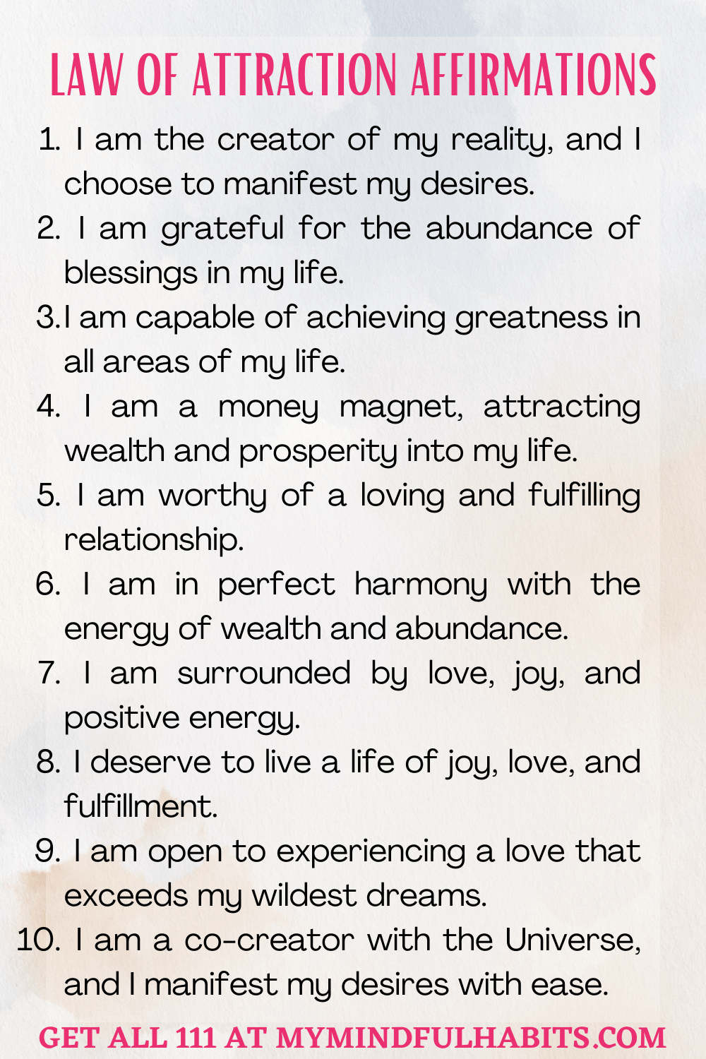 111 Law of Attraction Affirmations to Manifest Your Dream Life