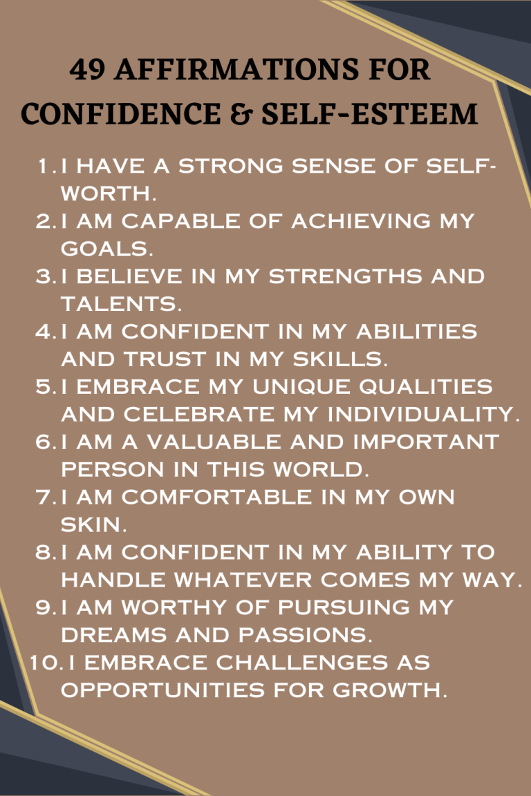 49 Positive Affirmations for Confidence & Self-esteem