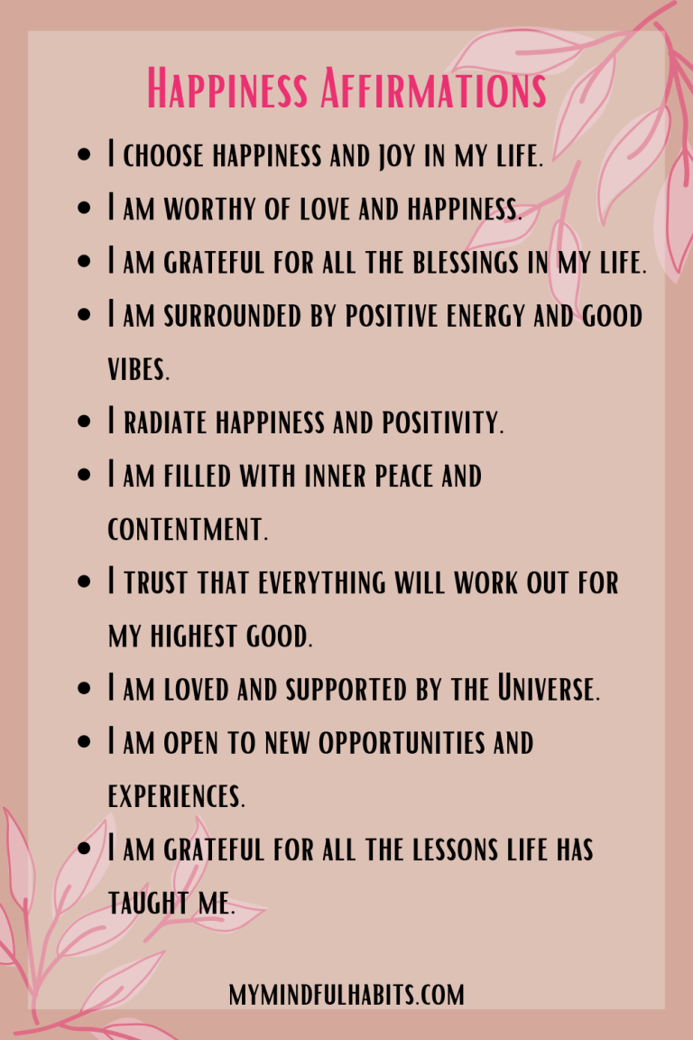 65 Happiness Affirmations for a more Positive & Joyful Life