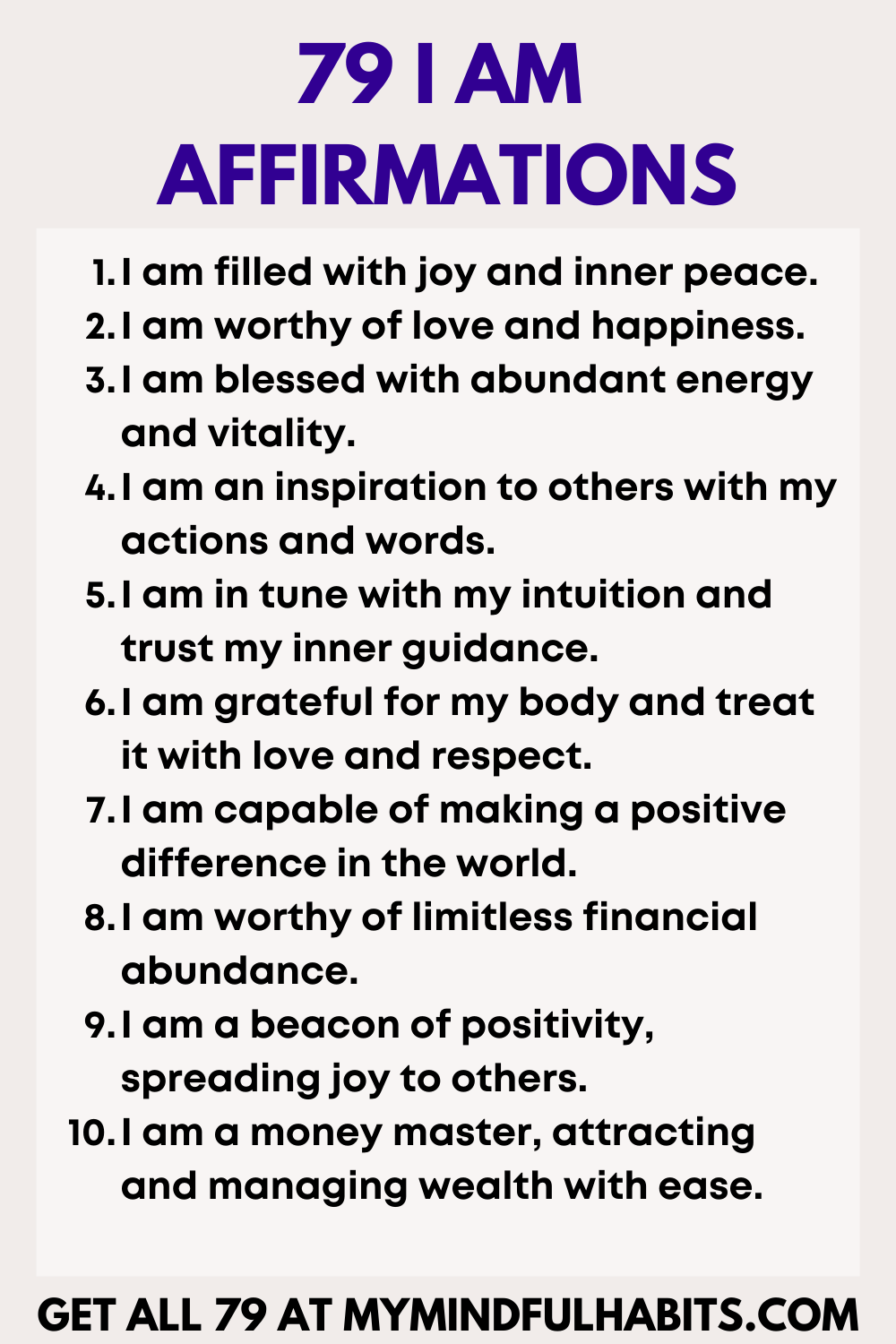 79 I AM Affirmations for Positivity, Success, Abundance & Wealth