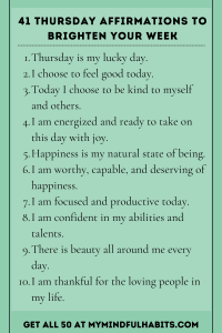 41 Thursday Affirmations to Keep a Positive Mindset