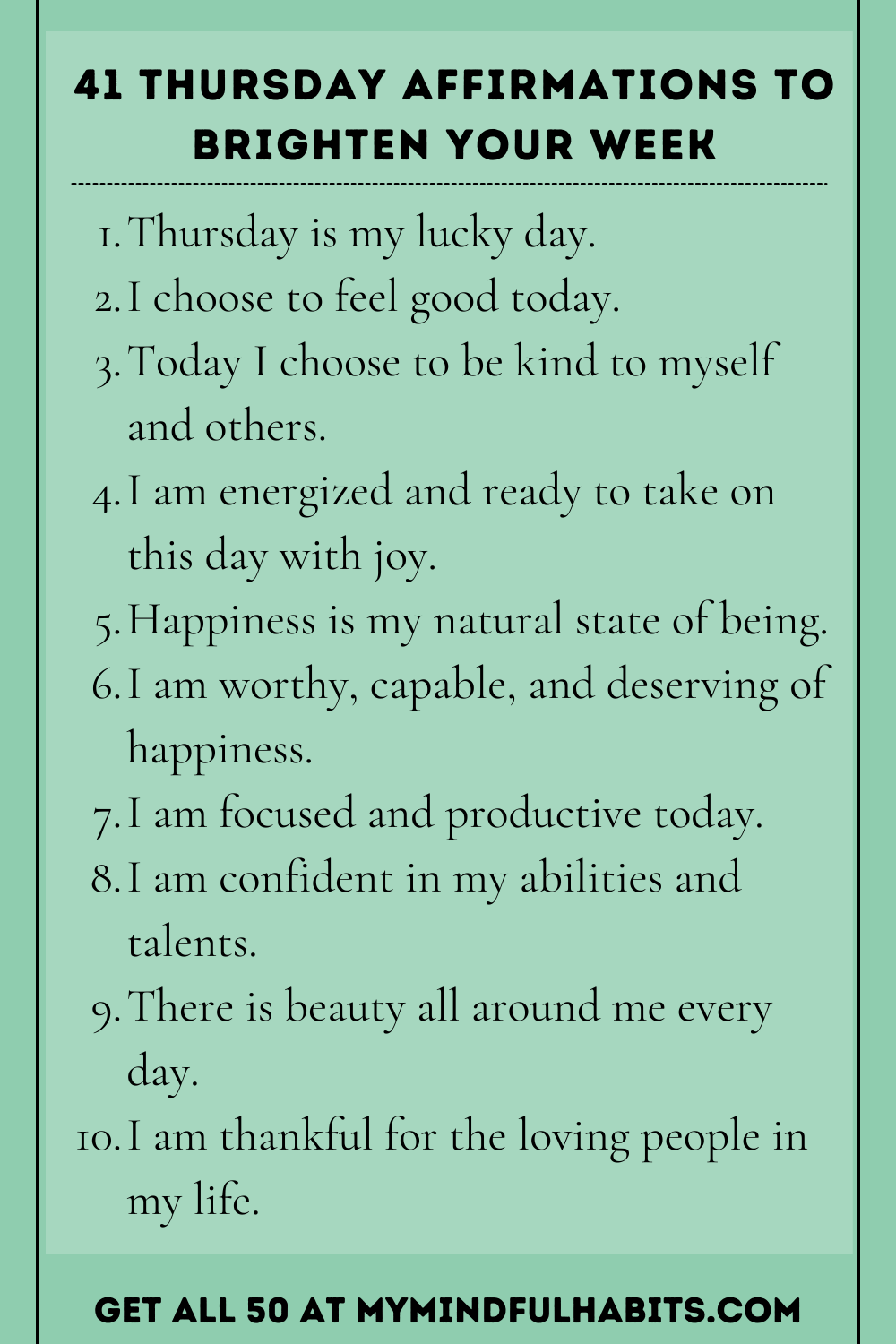 41 Thursday Affirmations to Keep a Positive Mindset